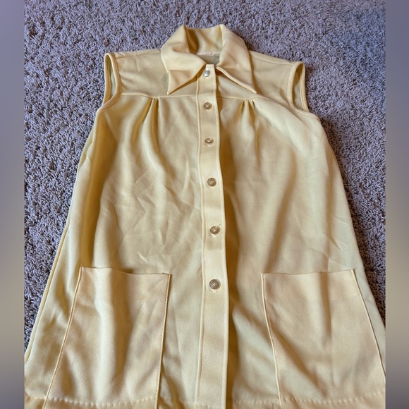 Tops | Vintage Yellow Button Up Tank Top | Poshmark